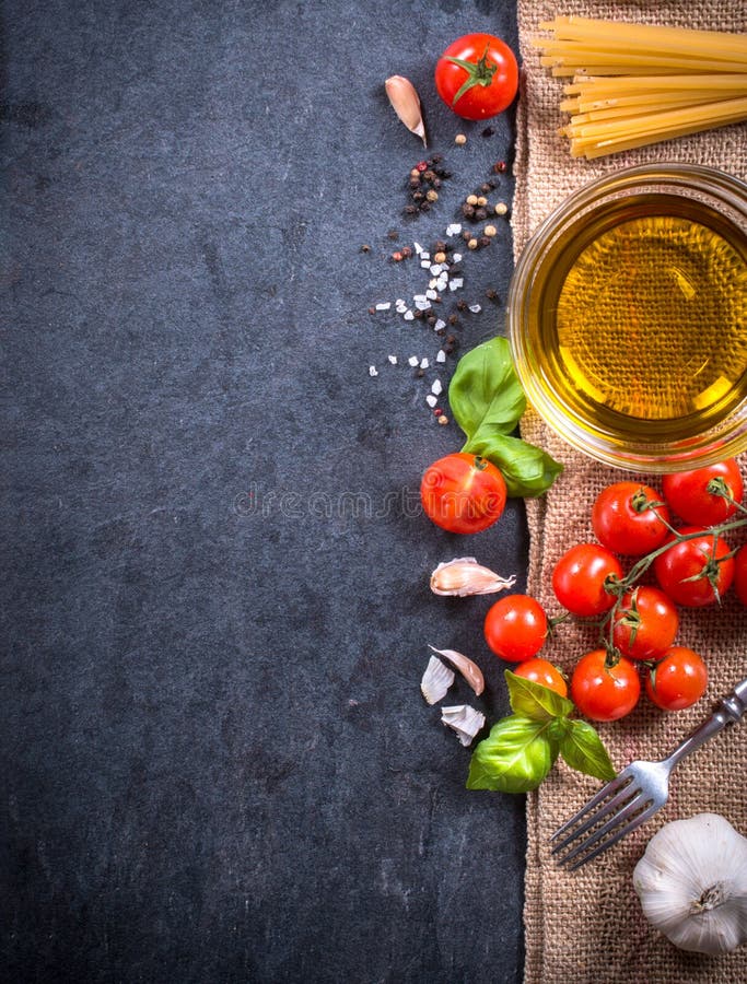 Cooking ingredients stock image. Image of recipe, basil - 51498029