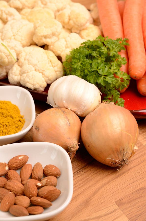 Cooking ingredients stock image. Image of plate, wooden - 37016643