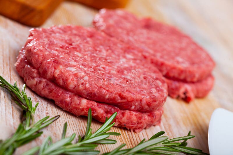 Cooking Ingredients, Raw Burger Cutlets Stock Photo - Image of cooking ...