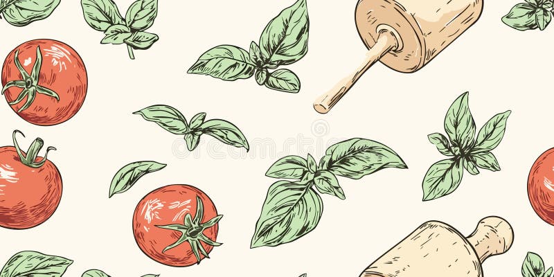 Cooking Ingredients Seamless Pattern. Elegant Food Repeat Background ...