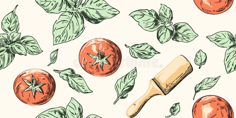 Cooking Ingredients Seamless Pattern. Elegant Food Repeat Background ...