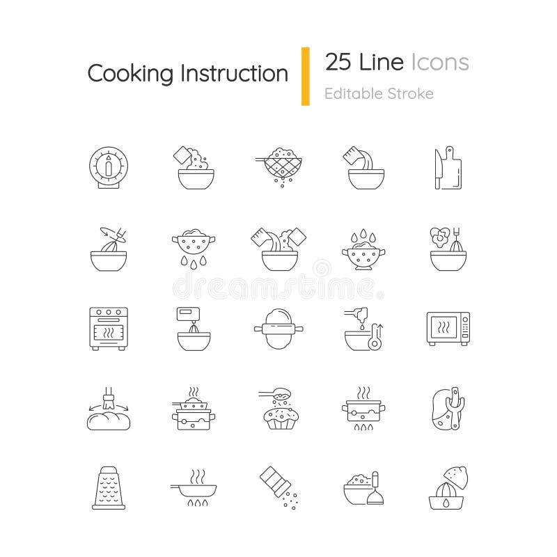 Cooking Instruction RGB Color Icons Set Stock Vector - Illustration of ...