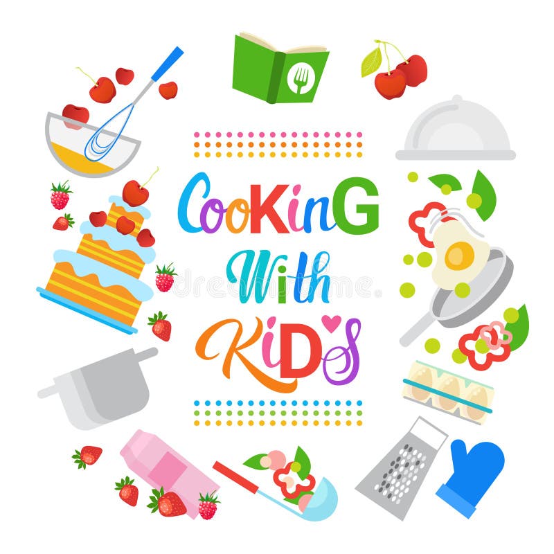 Cooking with Kids Children Culinary Classes Hobby Development Stock ...