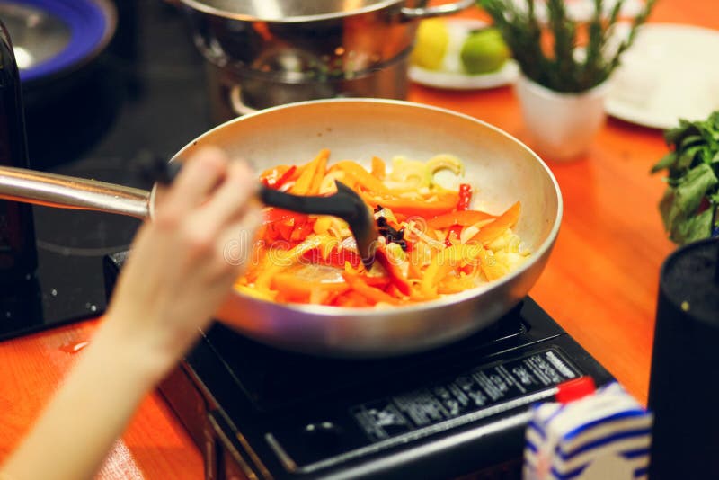 The cooking in kitchen. stock image. Image of healthy - 68120533