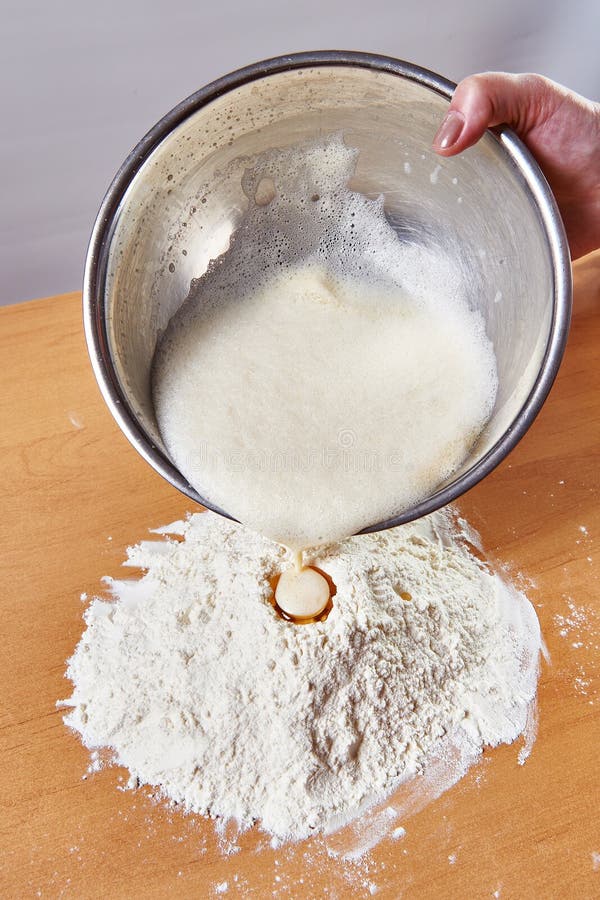 Cooking on Kitchen Flour and Dish Stock Photo - Image of tasty, pour ...