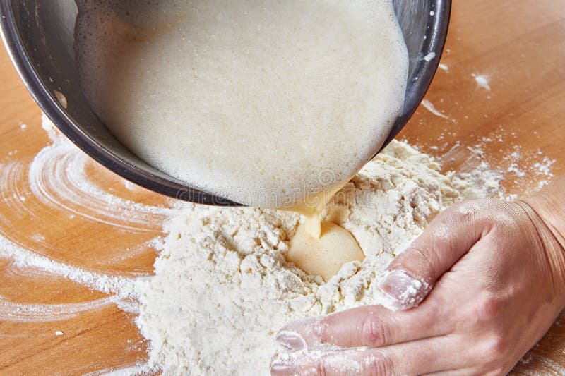 Cooking on Kitchen Flour and Dish Stock Image - Image of flour, produce ...