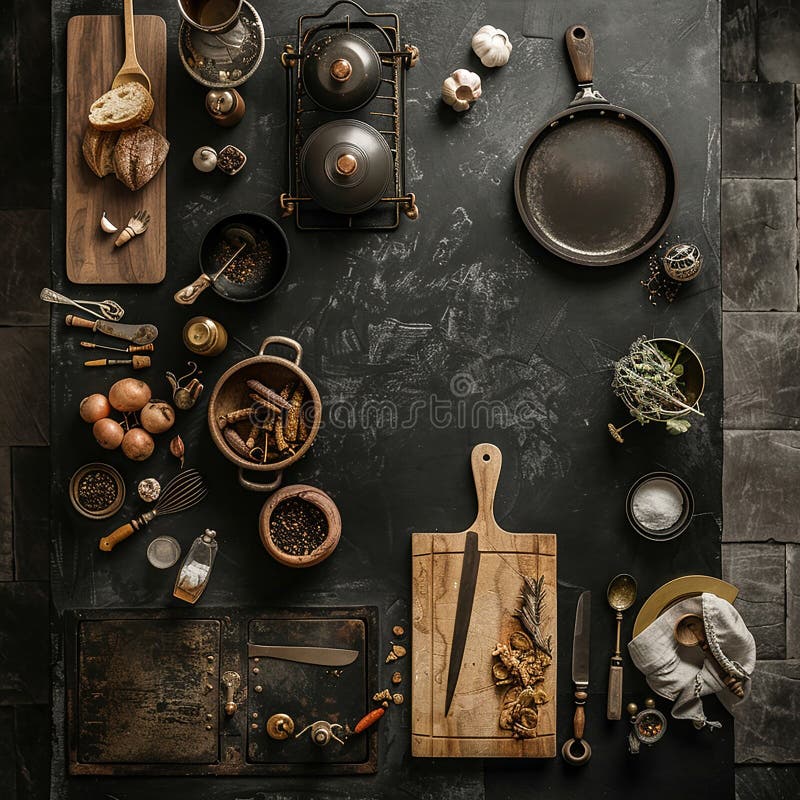 Cooking in the Kitchen with Family Using Amazing Equipments Stock ...