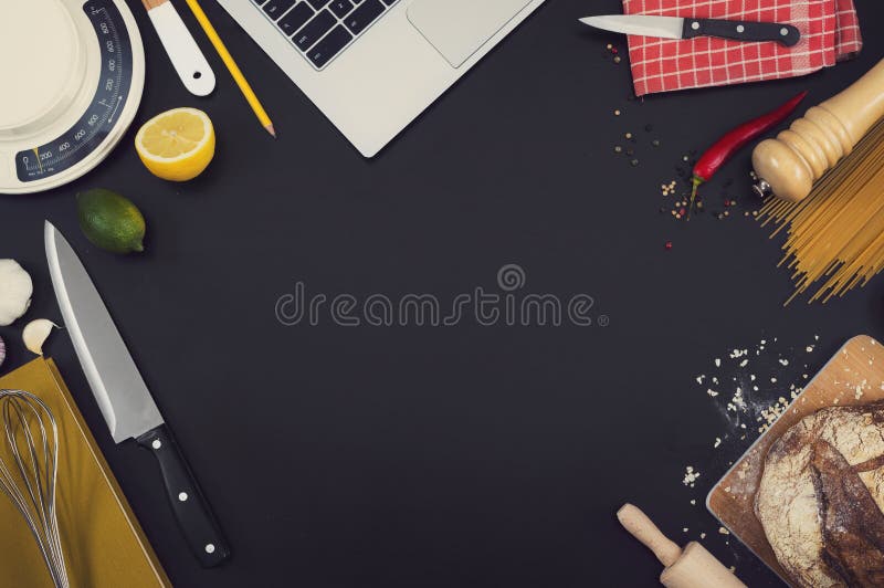 Cooking Kitchen Hero Header Stock Photo - Image of healthy, recipe ...