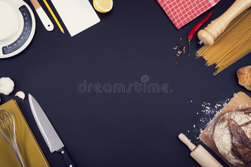 Cooking Kitchen Hero Header Stock Photo - Image of healthy, recipe ...