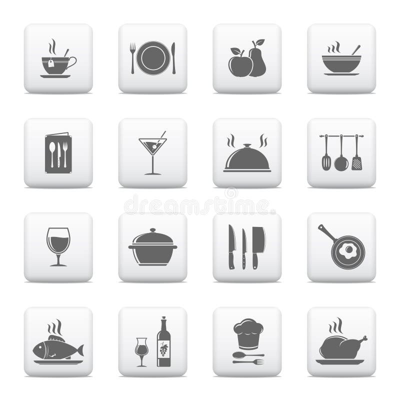 Cooking, Kitchen Tools, Food and Drinks Icons Stock Vector ...