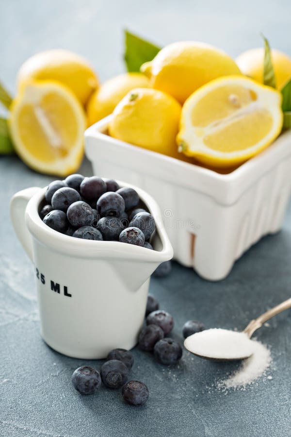 Cooking with Lemons and Blueberry Stock Image - Image of breakfast ...