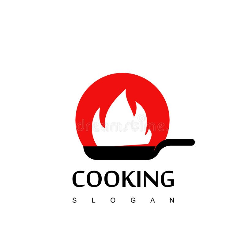 Cooking Logo with Burn Pan Symbol Stock Vector - Illustration of burned ...