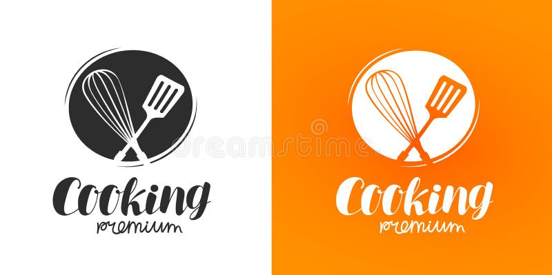 Cooking, Cookery, Cuisine Label Set. Cook, Chef, Kitchen Utensils Icon ...