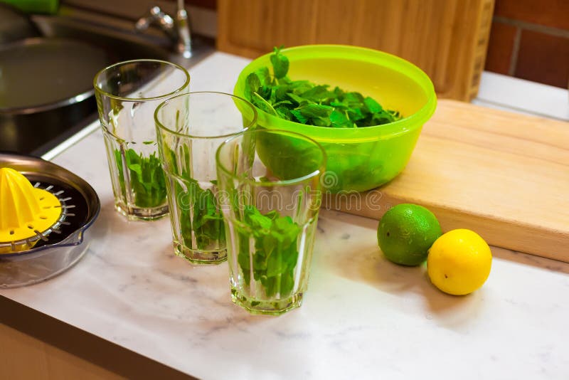 Cooking mahito stock image. Image of lime, lemon, tasty - 36558113