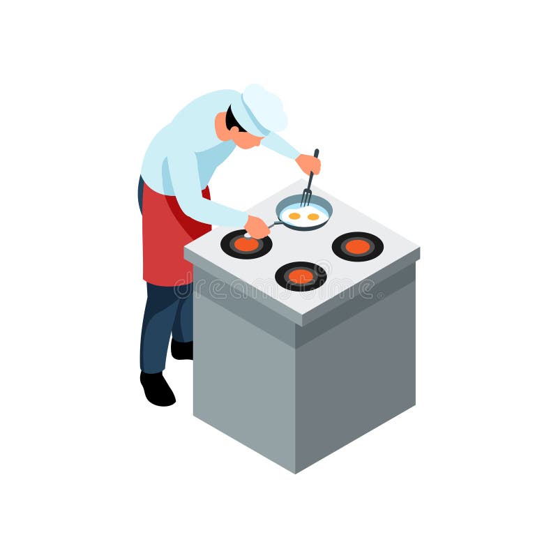 Cooking Man Icon stock vector. Illustration of dish - 229498570