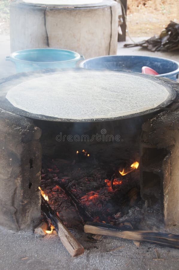 Cooking Manioca in Indian Village Stock Image - Image of manioc ...