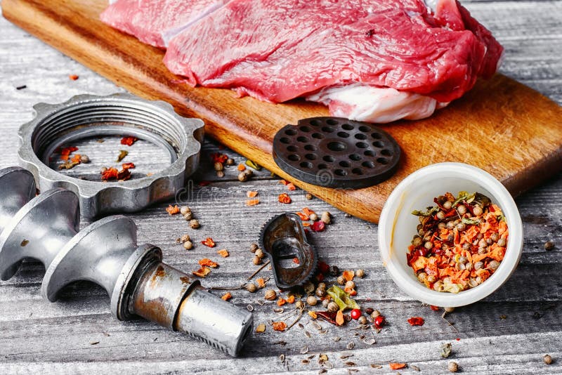 Cooking meat dish stock image. Image of filet, mincer - 68930081