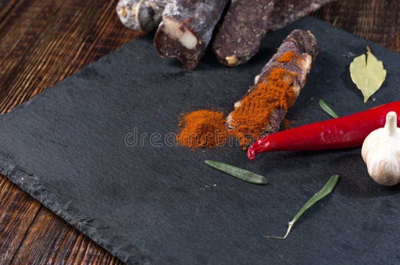 Cooking Meat at Home. Meat and a Variety of Spices Stock Image - Image ...