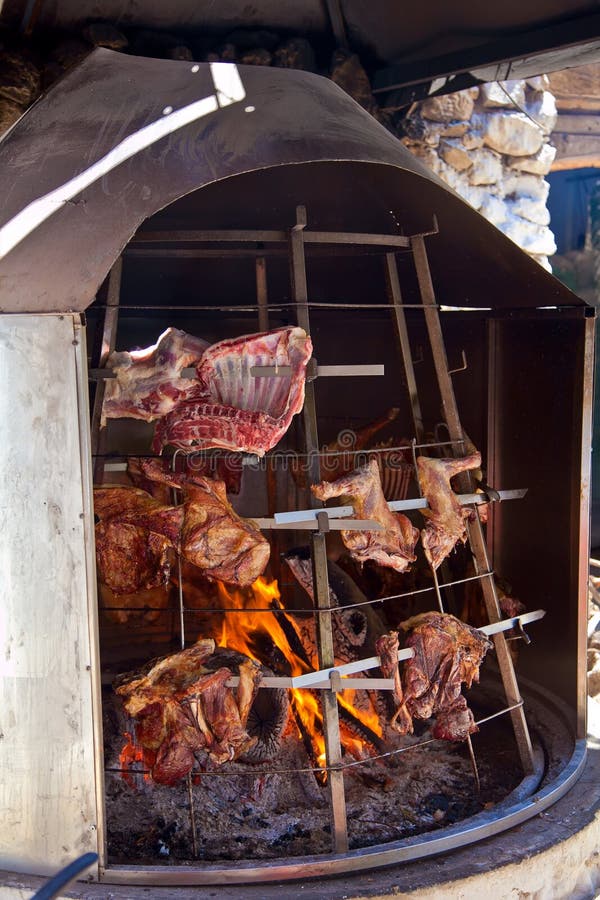 Cooking Meat with Open Fire Stock Image - Image of province, heat: 33703441