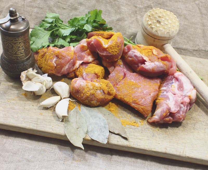 Cooking meat stock image. Image of prime, dinner, flavoring - 52375183