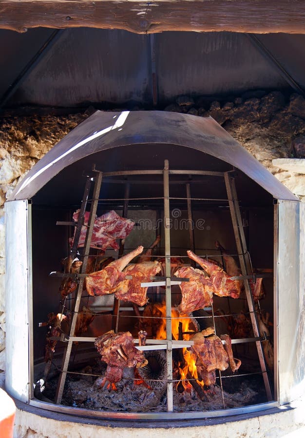 Cooking Meat with Open Fire Stock Image - Image of province, heat: 33703441