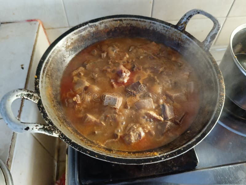Cooking Meat in a Traditional Way Stock Image - Image of traditional ...
