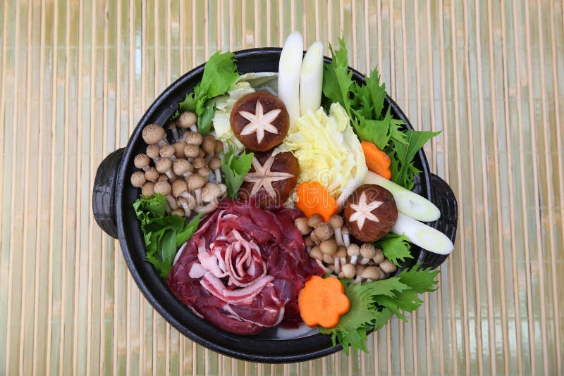 Wild Boar Meat Dish Served in a Pot Stock Image - Image of miso ...