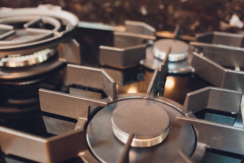 Cooking on a Modern Design Gas Stove Burner - Kitchen Tools Details ...