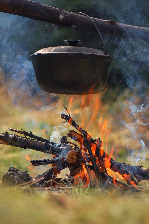 Cauldron on fire stock photo. Image of black, activity - 29980644