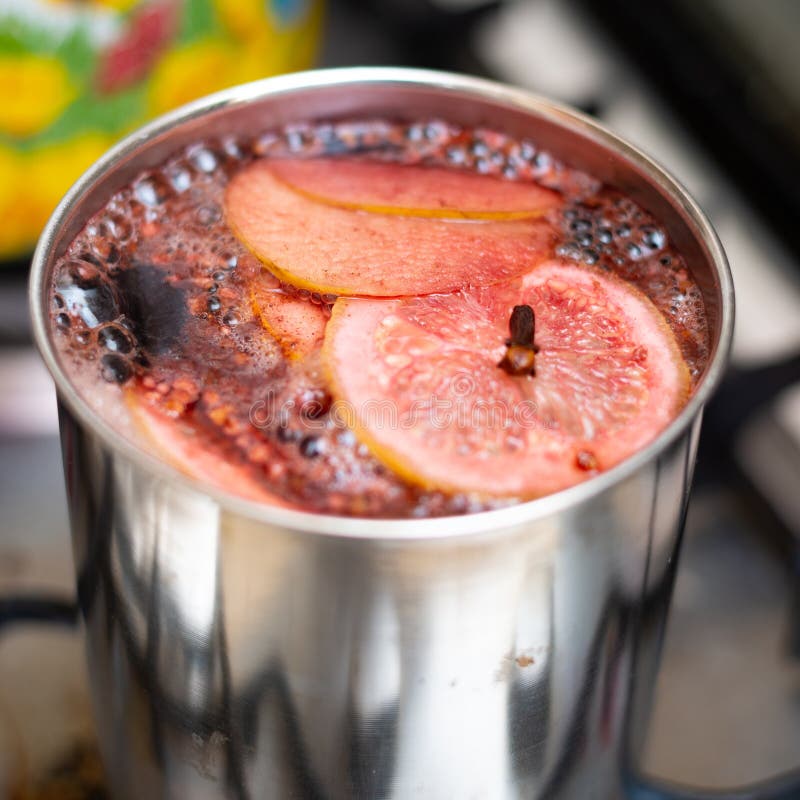 Cooking Mulled Wine in a Mug Stock Image - Image of winter, vintage ...
