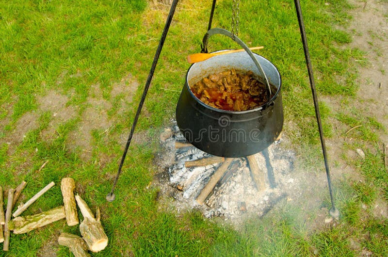 Cooking in the nature stock photo. Image of grass, orange - 30731432