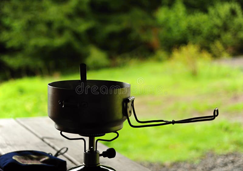 Cooking in nature stock photo. Image of burner, hiking - 41889934