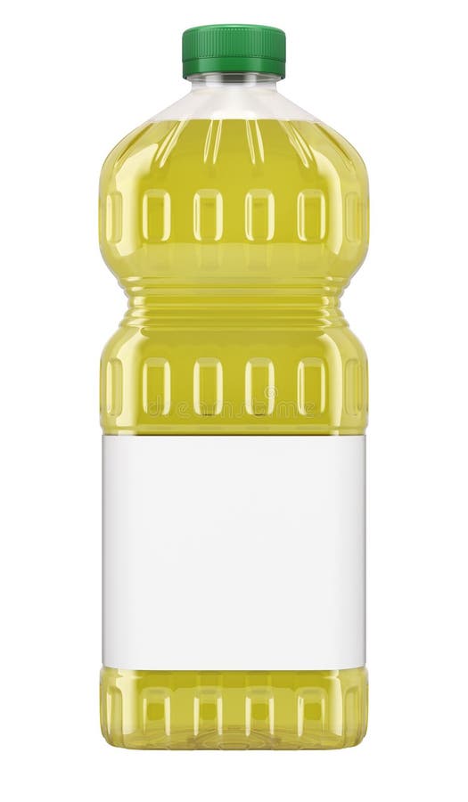 Cooking Oil Bottle Mock Up in Front View Stock Illustration ...