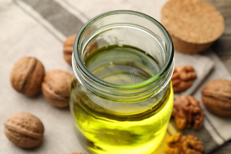 Cooking Oil Jar Walnuts Table Closeup Stock Photos - Free & Royalty ...