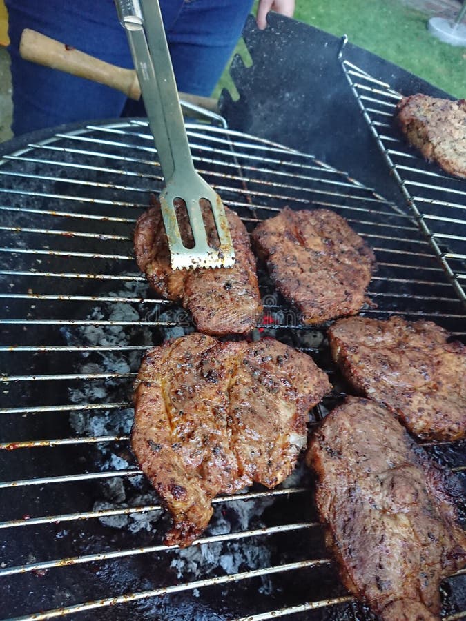 Grilling meat stock image. Image of lamb, charbroiled - 120555783
