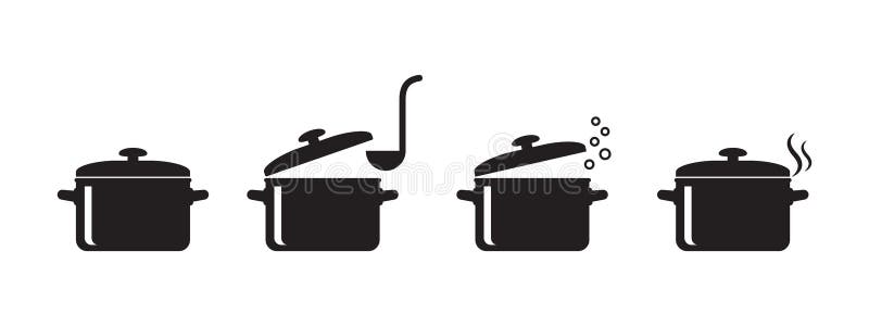 Cooking Pan Icon, Pot Icon Vector Isolated Stock Vector - Illustration ...