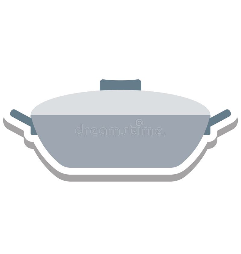 Cooking Pan Isolated Vector Icon Editable Stock Vector - Illustration ...