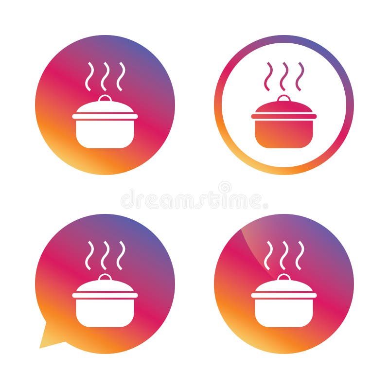 Cooking Pan Sign Icon. Boil or Stew Food Symbol Stock Vector ...