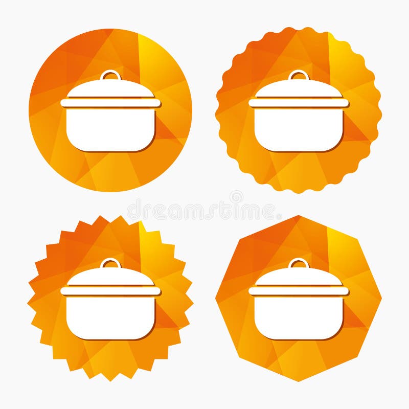 Cooking Pan Sign Icon. Boil or Stew Food Symbol Stock Vector ...