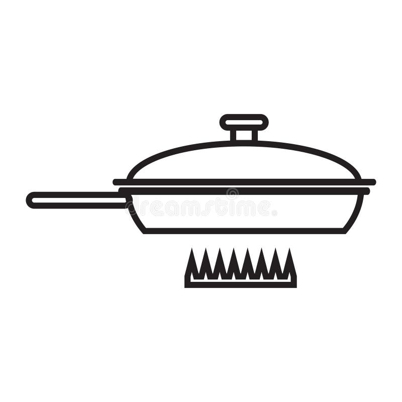 Cooking Pan on Stove. Vector Illustration Decorative Design Stock ...