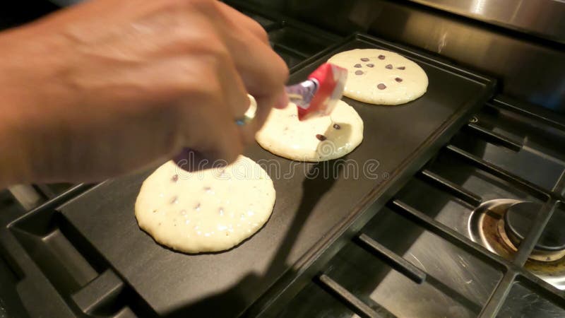 Cooking Pancake on the Griddle Stock Video - Video of cooked, gourmet ...