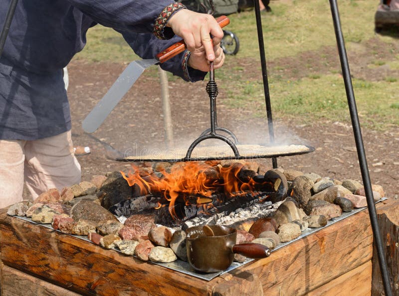 Cooking pancakes on fire stock image. Image of delicious - 46344161