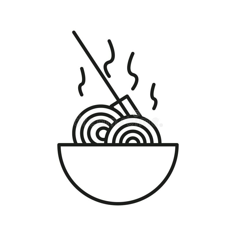 Cooking Pasta Icon Flat Line Symbol Set Stock Vector - Illustration of ...