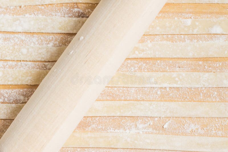 Cooking Pasta Rolling Pin on the Table Stock Image - Image of rolling ...