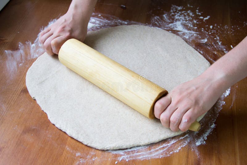 Cooking Pastry with a Rolling-pin Stock Photo - Image of rolling ...