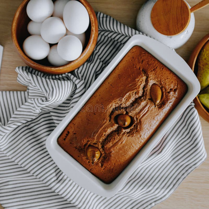 Cooking Pear Cake for Easter. Ingredients for Making Dough. Chocolate ...