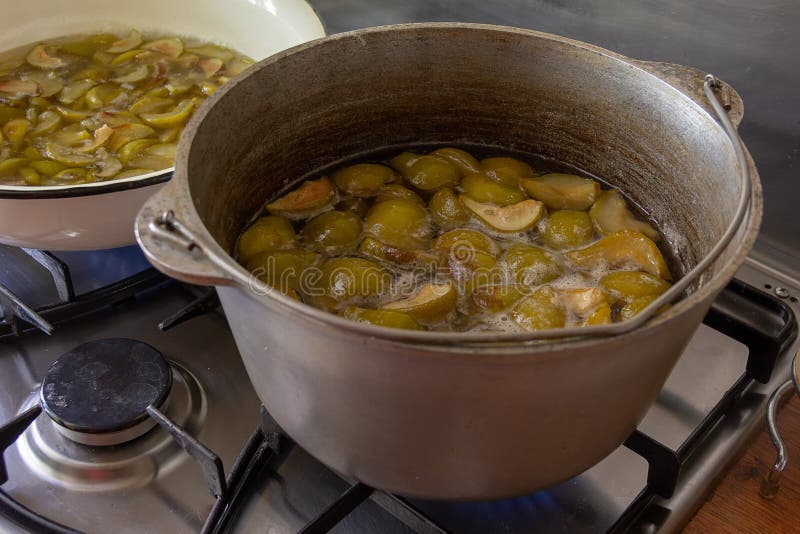 Cooking pear jam stock image. Image of homemade, boiling - 126396301