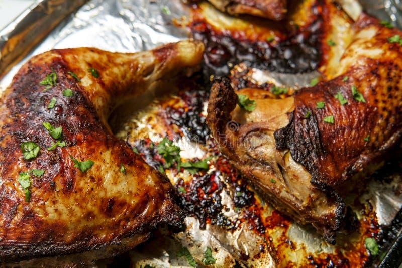 Cooking Peruvian Chicken Dinner Stock Image - Image of bone, brasa ...