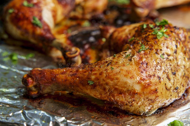 Cooking Peruvian Chicken Dinner Stock Photo - Image of brasa, tinfoil ...