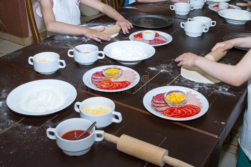 Cooking Pizza stock image. Image of learn, national, kitchen - 73372577